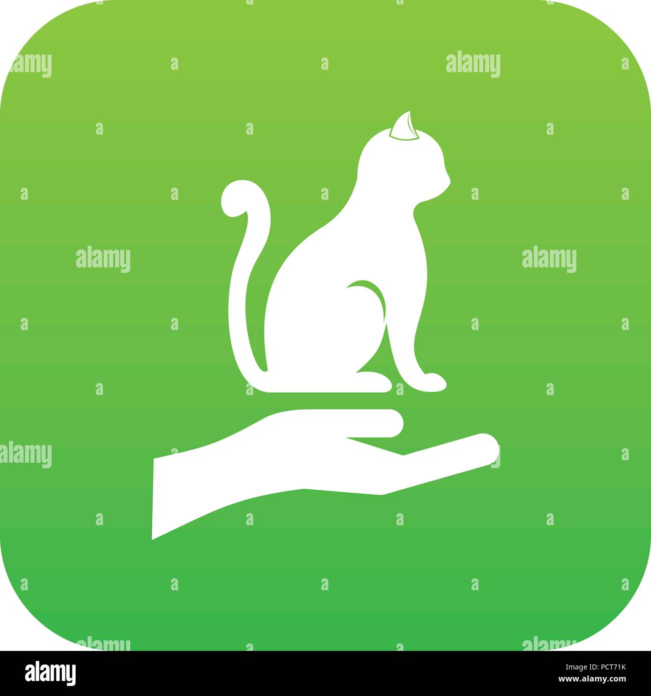 Hand holding a cat icon digital green Stock Vector Image & Art - Alamy