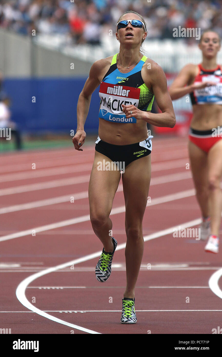 Katie MACKEY of the USA in the 3000 metres for women at the 2018 Muller ...