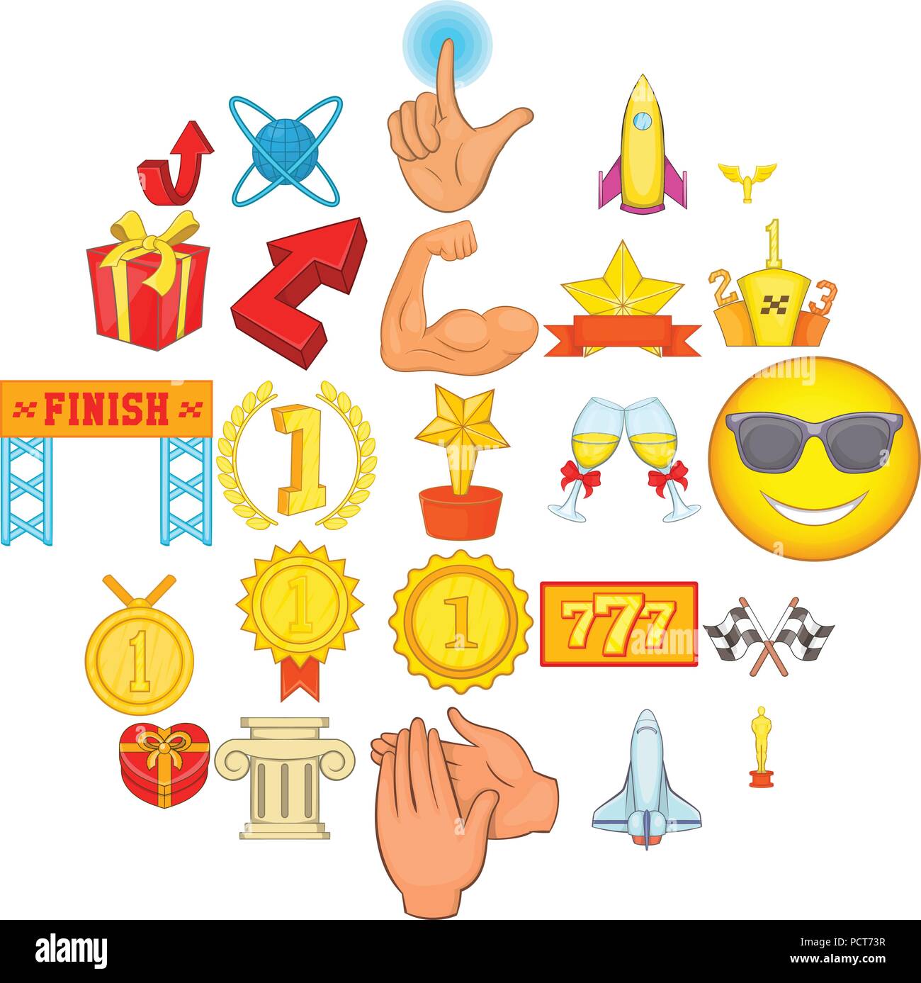 Complete success icons set, cartoon style Stock Vector Image & Art - Alamy