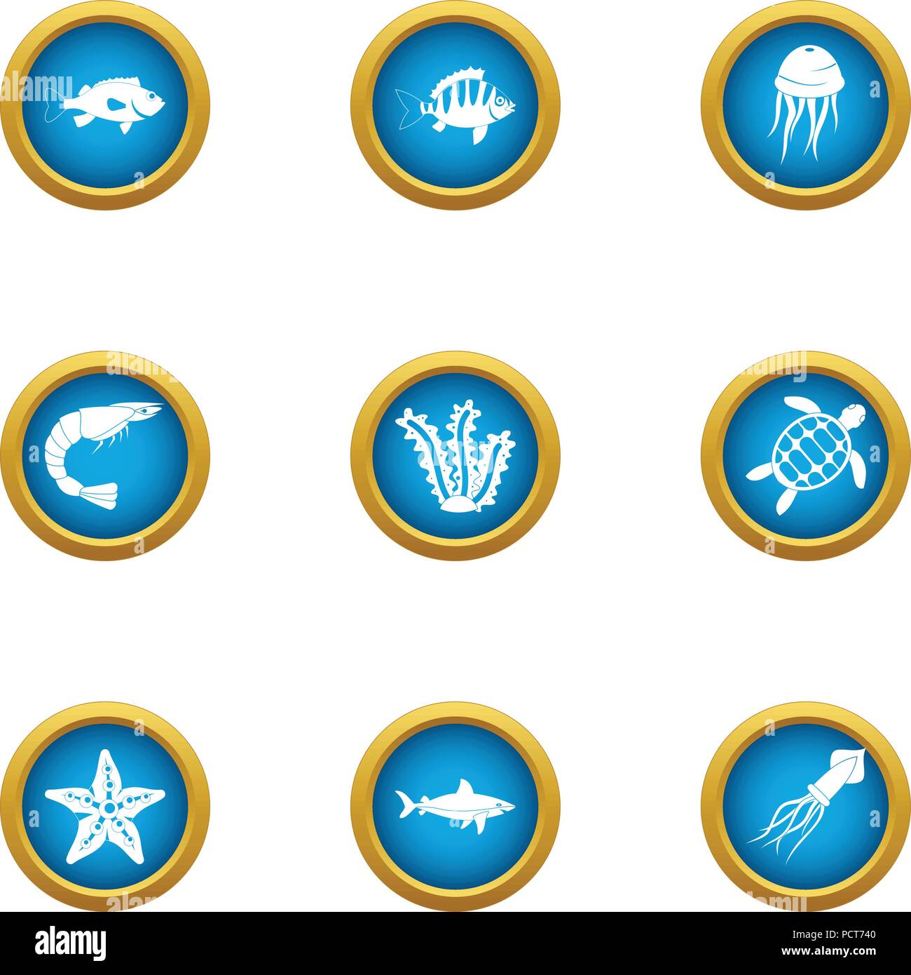 Dap icons set, flat style Stock Vector Image & Art - Alamy