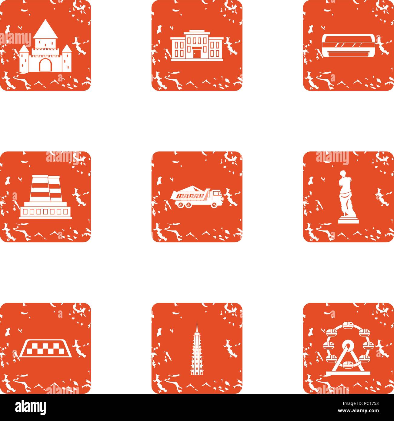 Center of capital icons set, grunge style Stock Vector Image & Art - Alamy