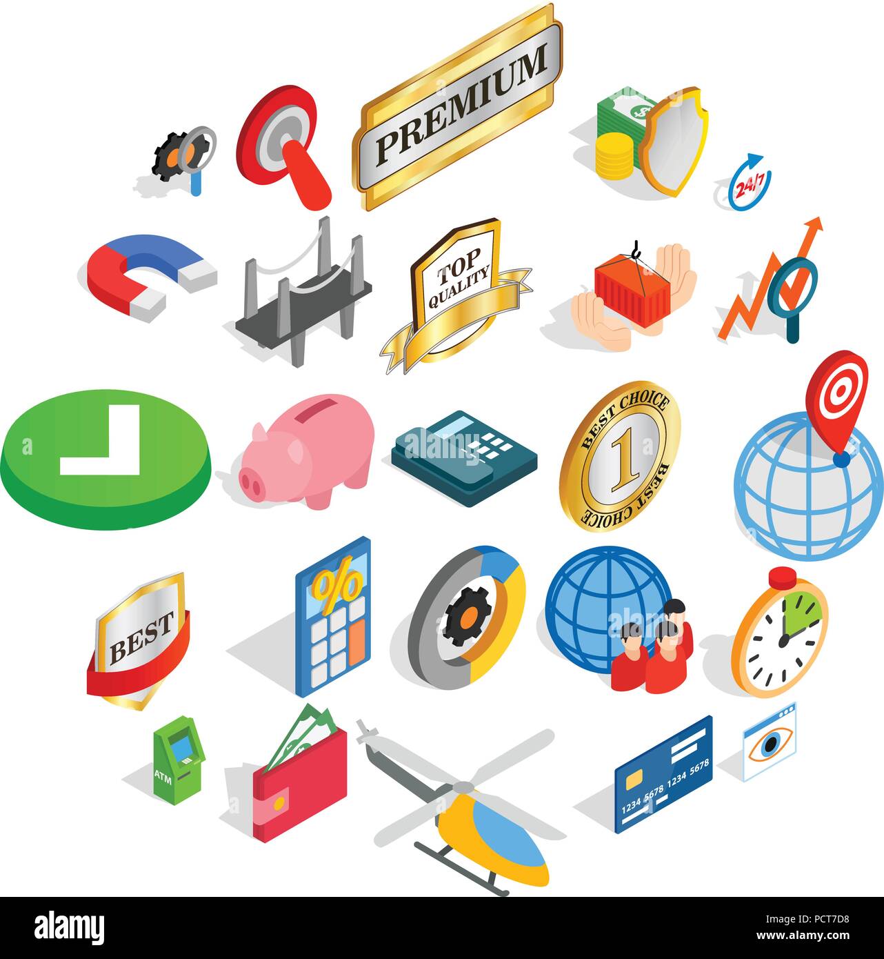 Business planning icons set, isometric style Stock Vector Image & Art ...