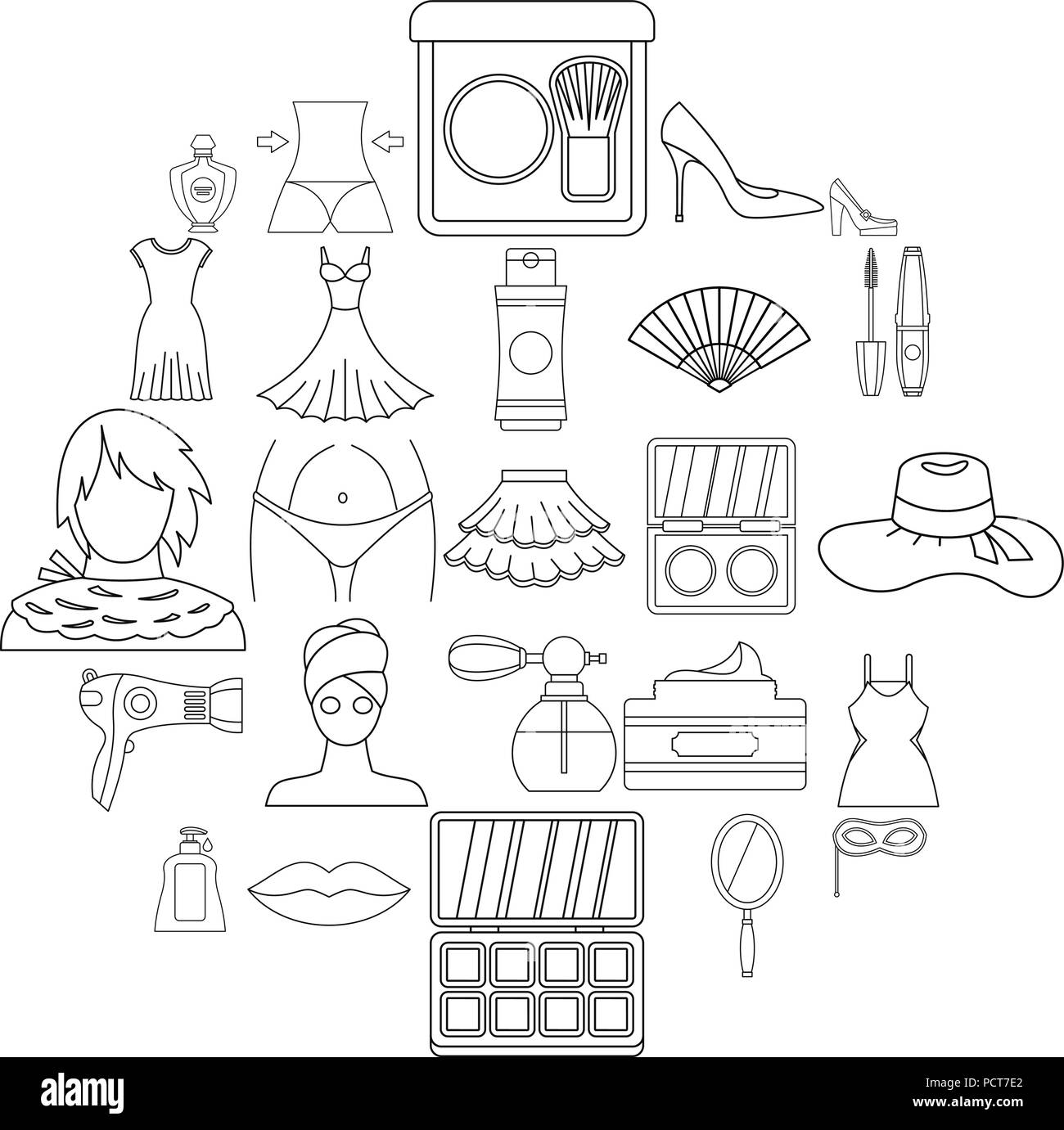 Woman icons set, outline style Stock Vector Image & Art - Alamy