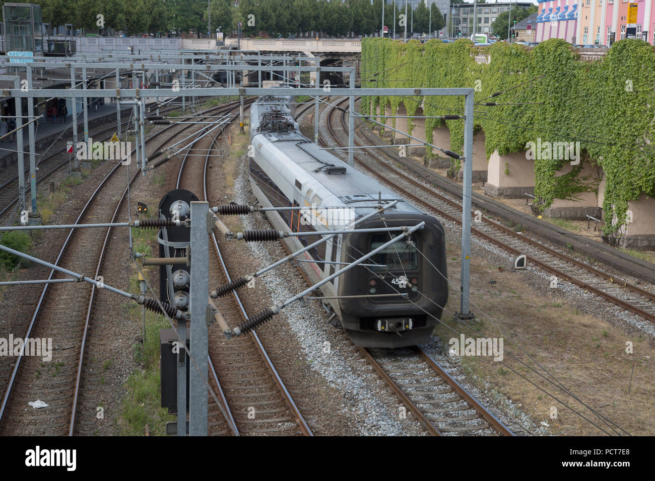 Local Train and Railway Track, Copenhagen, Denmark Stock Photo - Alamy