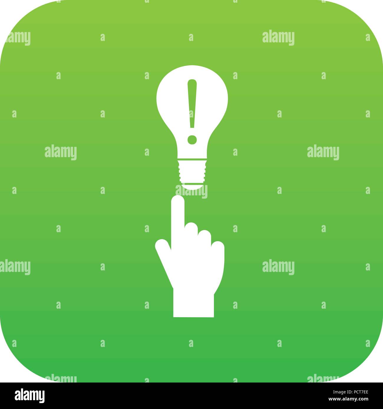 A finger pointer and light bulb icon digital green Stock Vector Image ...