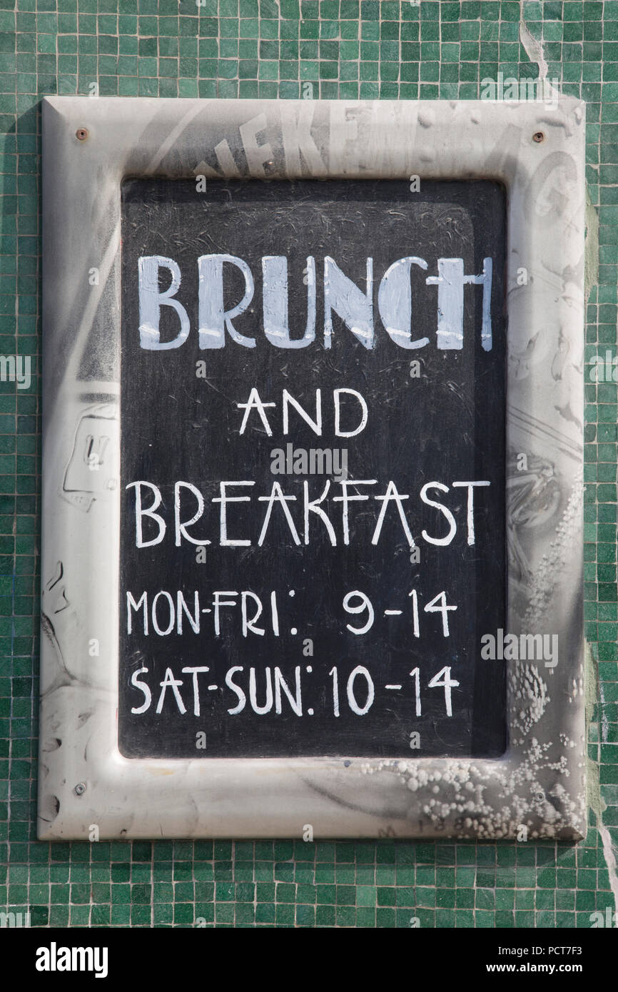 Brunch and Breakfast Timetable Stock Photo - Alamy