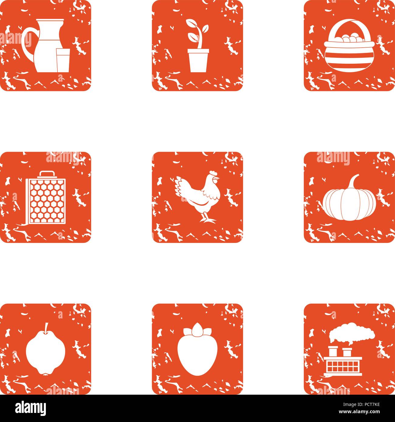 Farmhouse icons set, grunge style Stock Vector Image & Art - Alamy