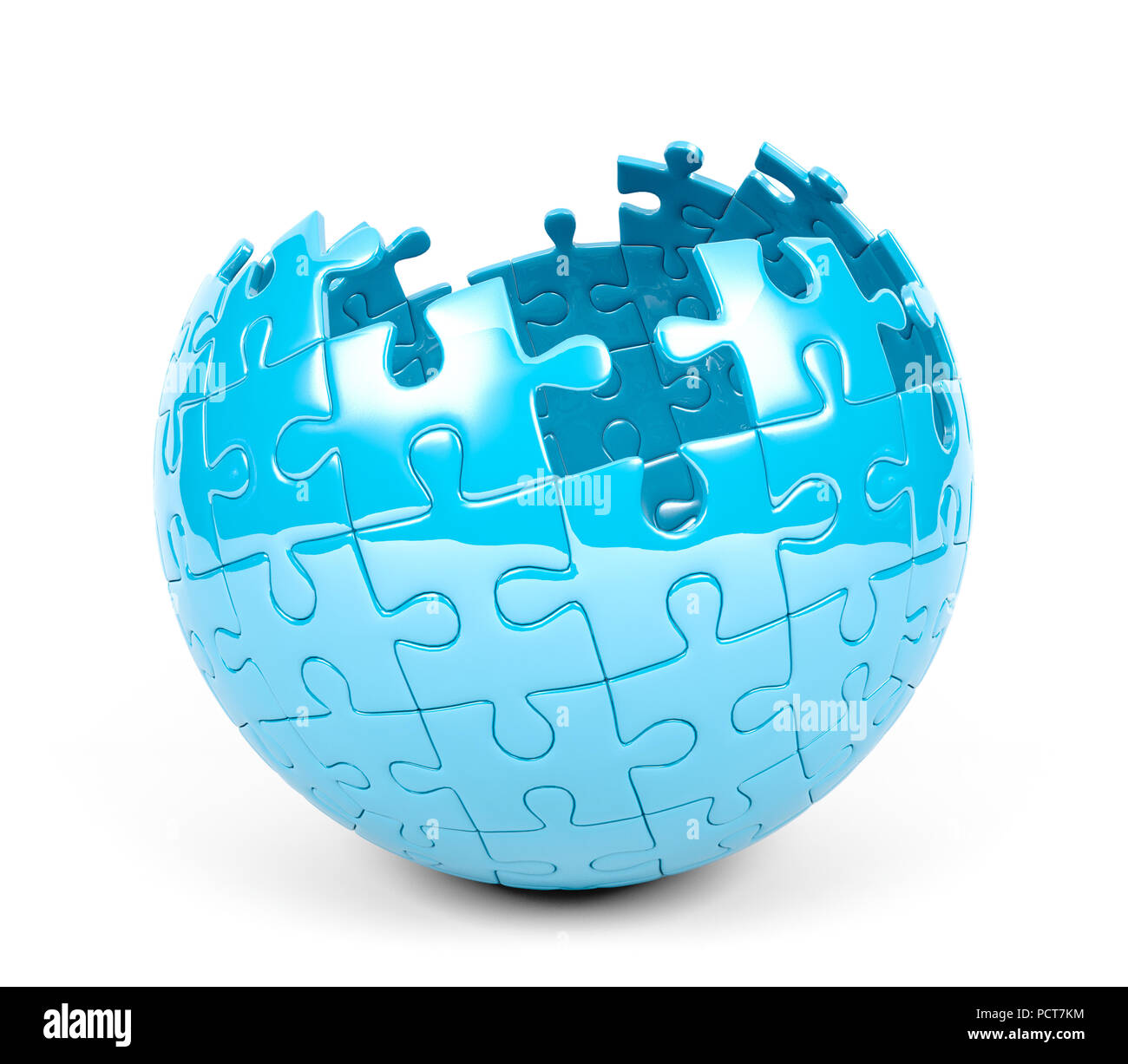 Spherical puzzle with missing pieces, 3D Rendering Stock Photo - Alamy