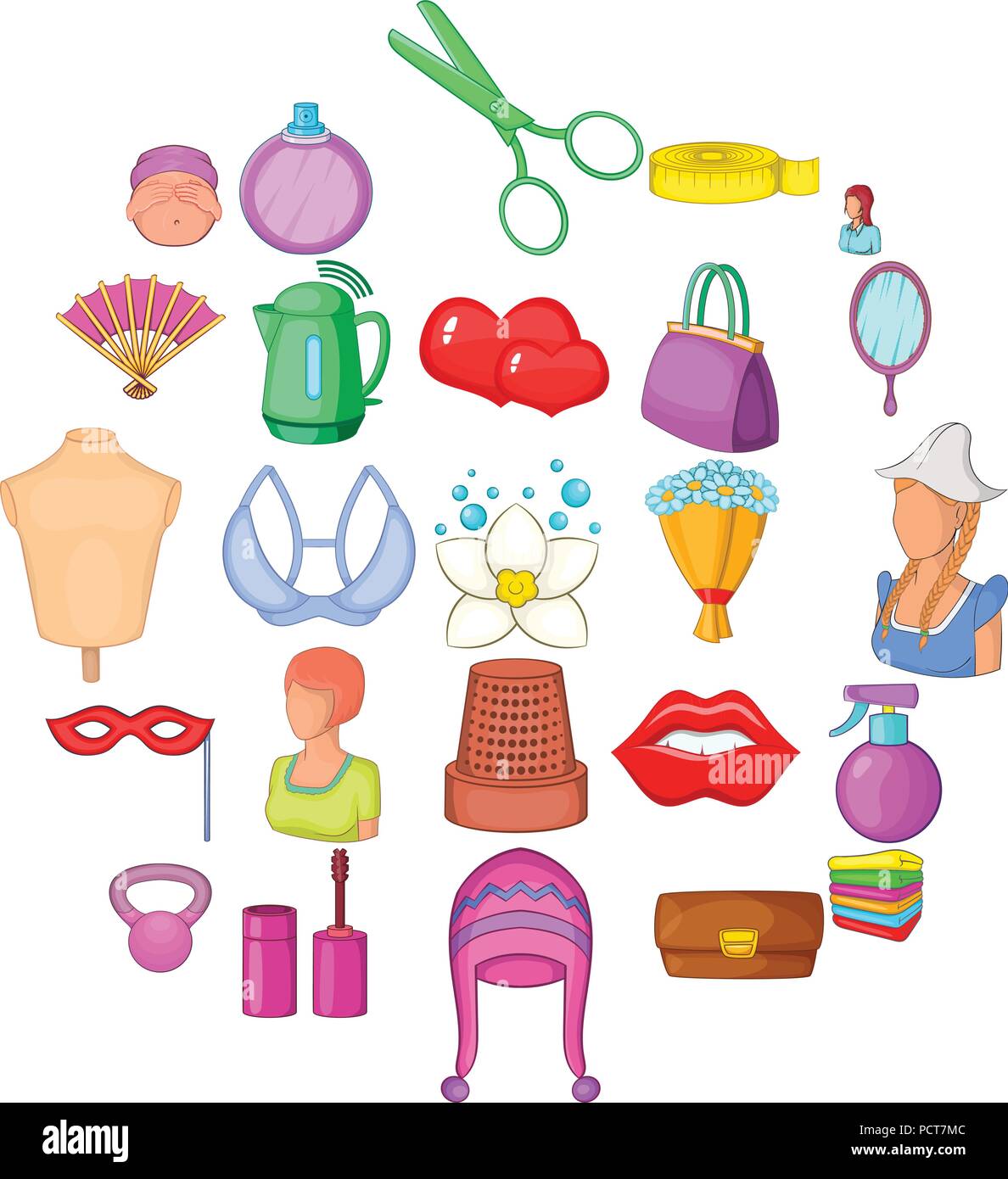 Women things icons set, cartoon style Stock Vector Image & Art - Alamy