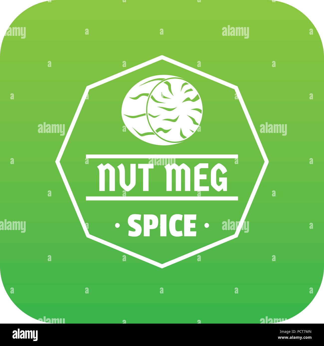 Nutmeg icon green vector Stock Vector Image & Art - Alamy