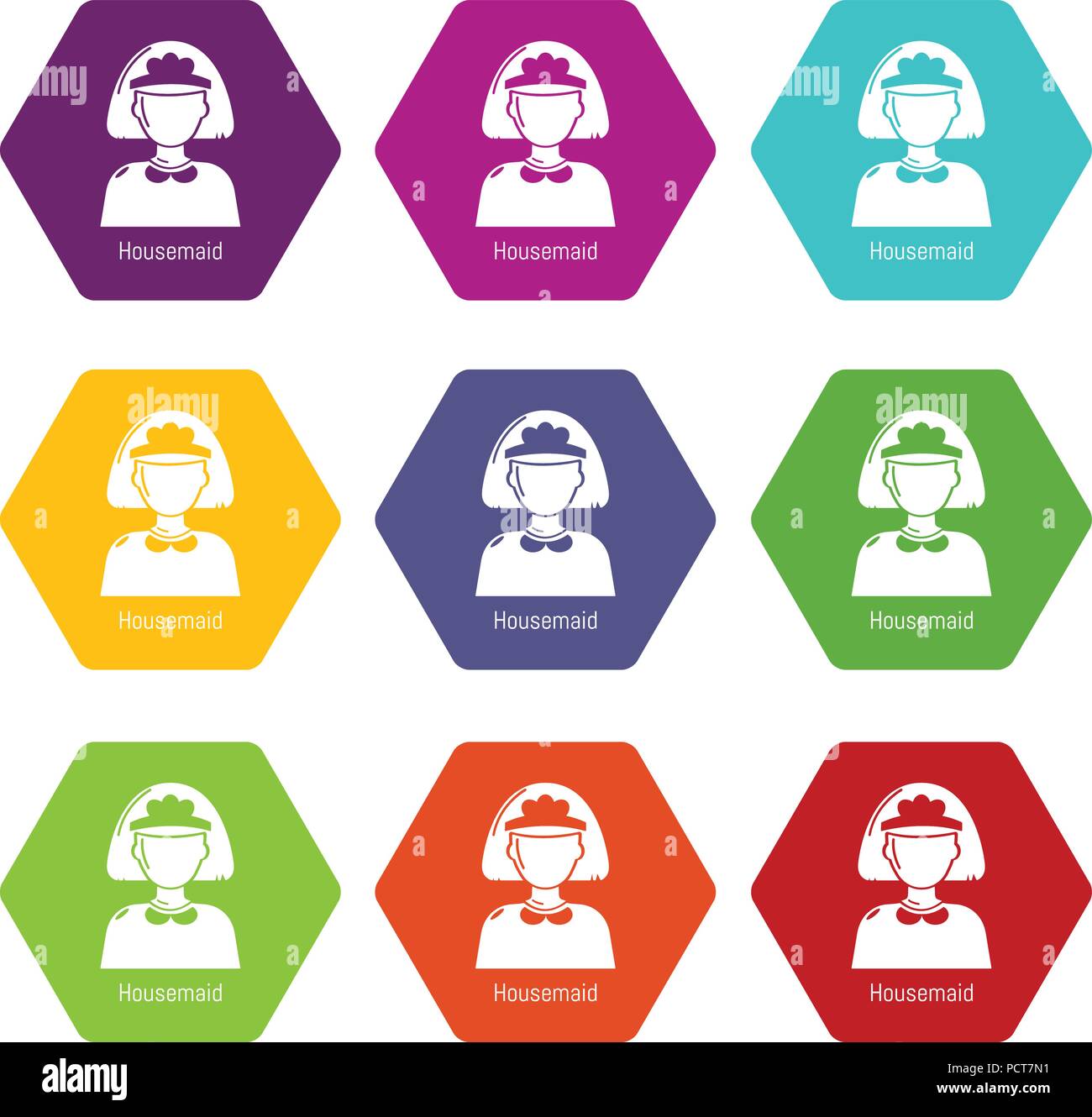 Housemaid icons set 9 vector Stock Vector Image & Art - Alamy