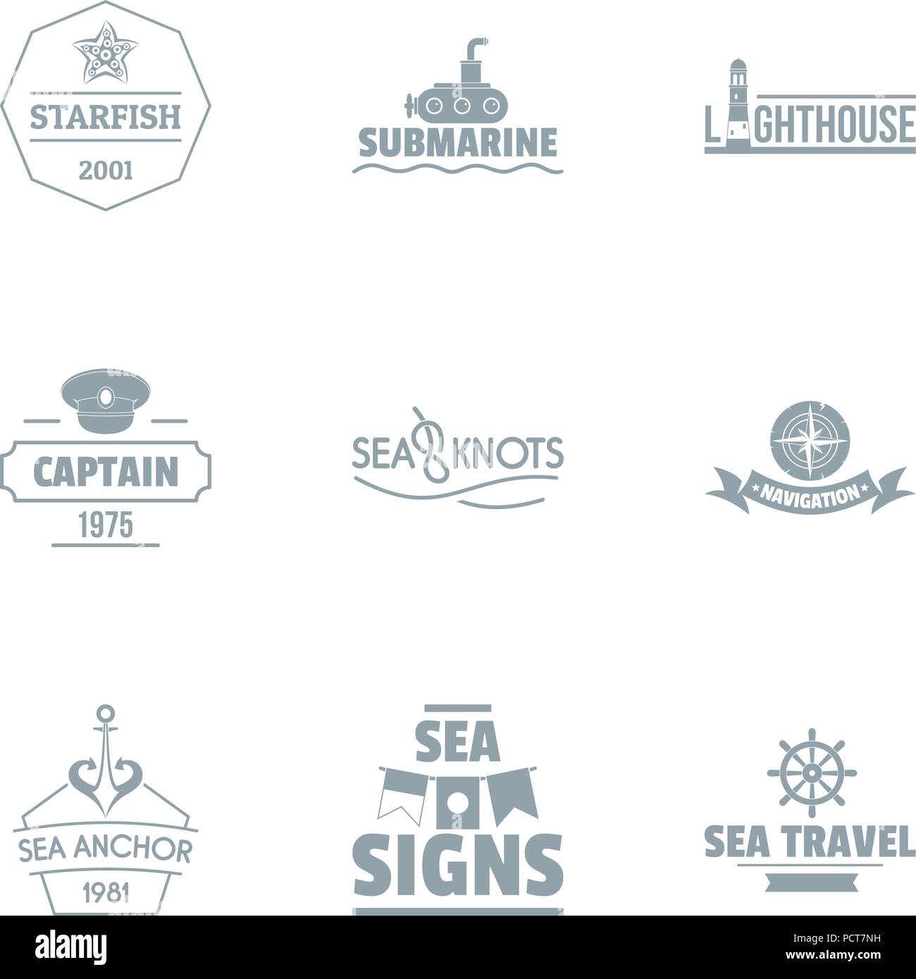 Seaside logo set, simple style Stock Vector Image & Art - Alamy