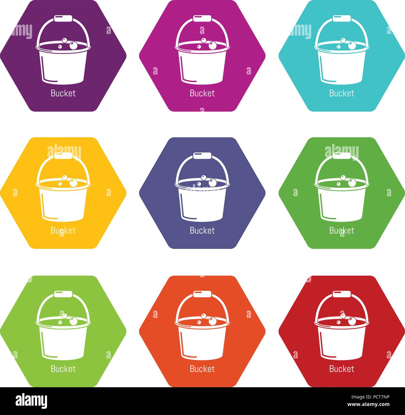 Bucket icons set 9 vector Stock Vector Image & Art - Alamy