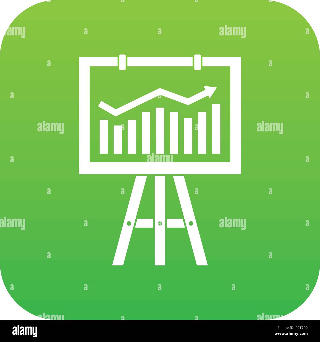 Flipchart with marketing data icon digital green Stock Vector Image ...
