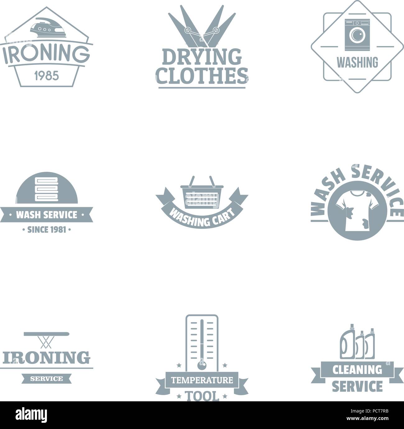 Iron logo set, simple style Stock Vector Image & Art - Alamy