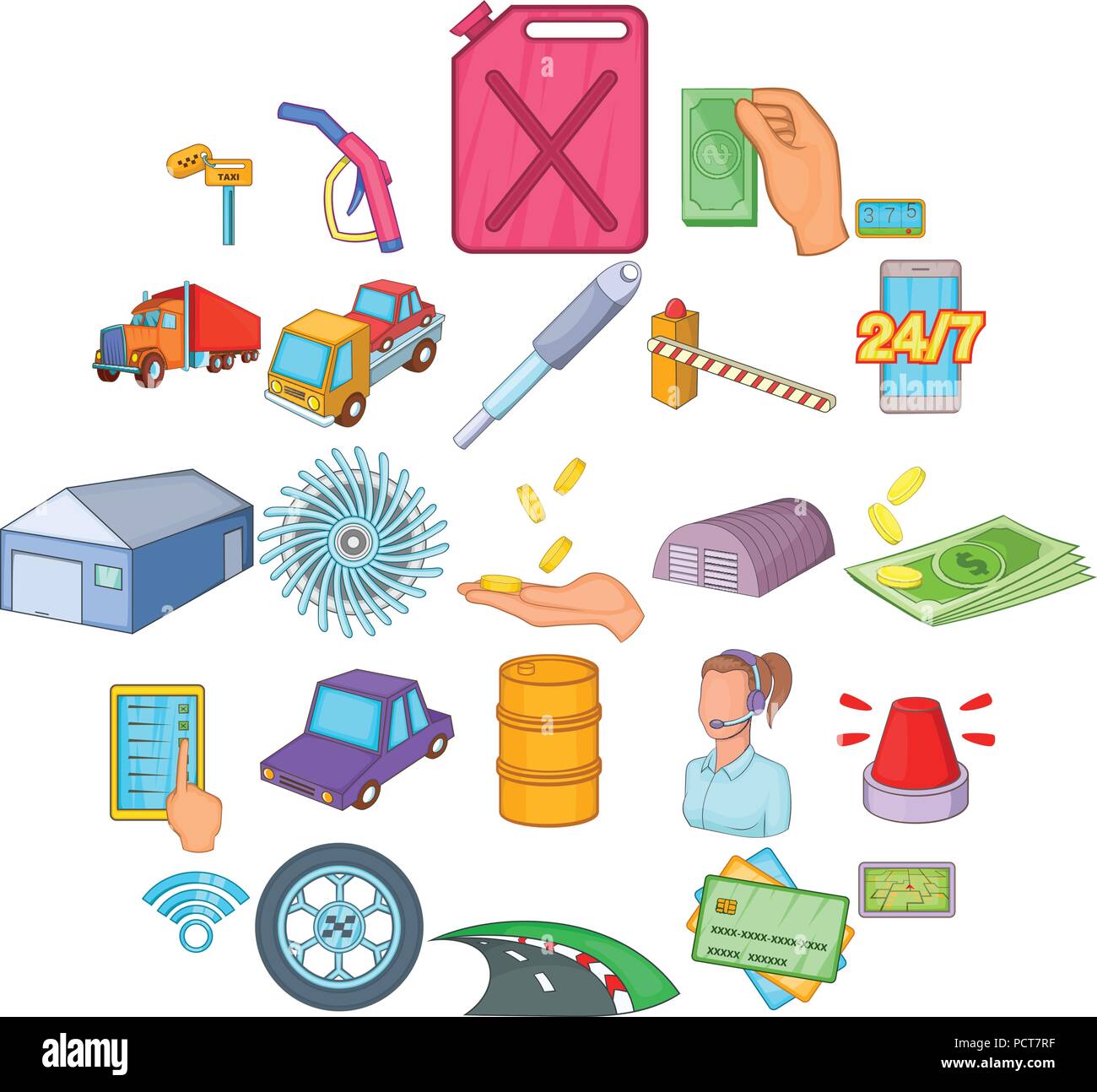 Vehicle maintenance icons set, cartoon style Stock Vector Image & Art ...