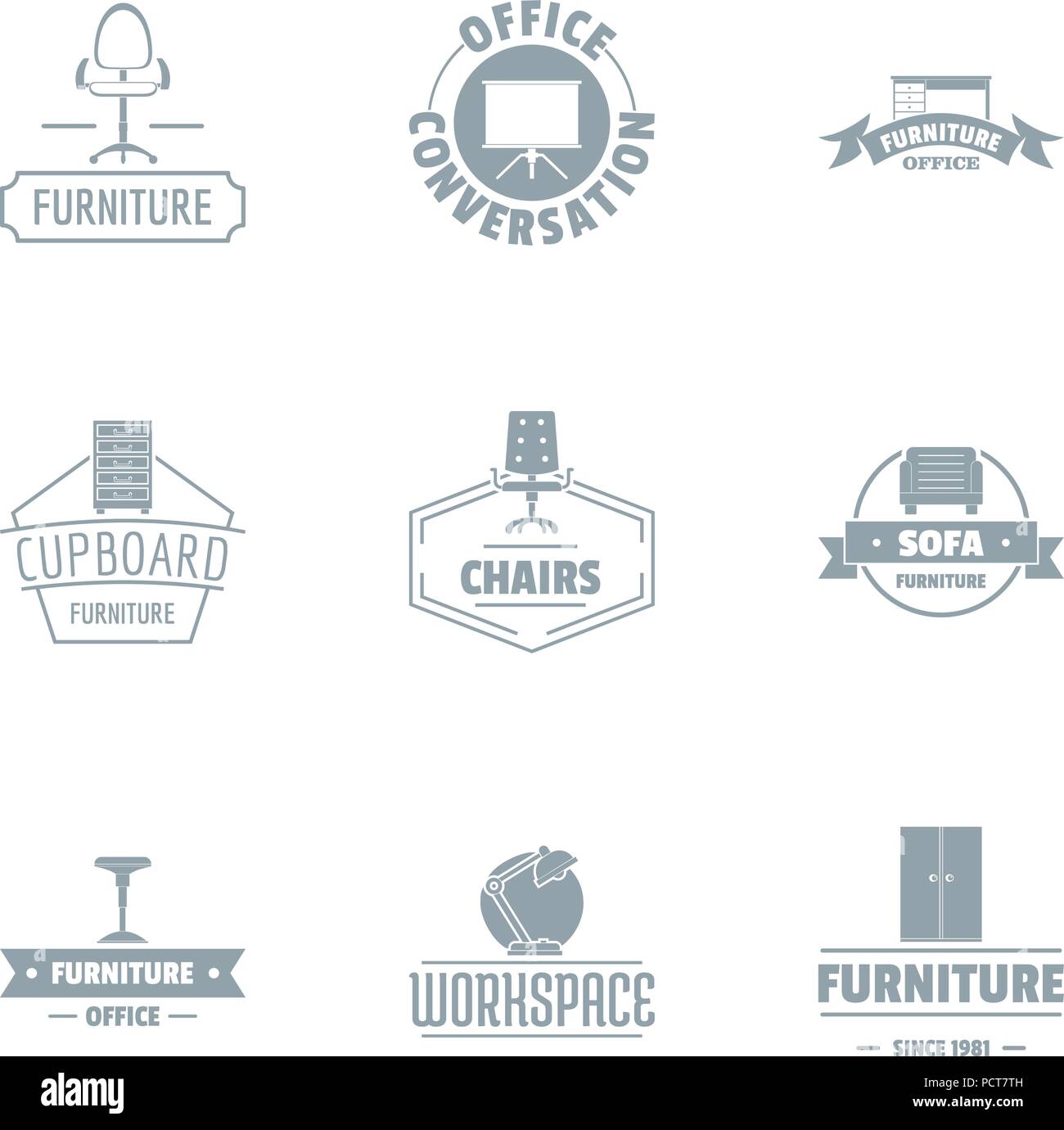 Government department logo set, simple style Stock Vector Image & Art ...