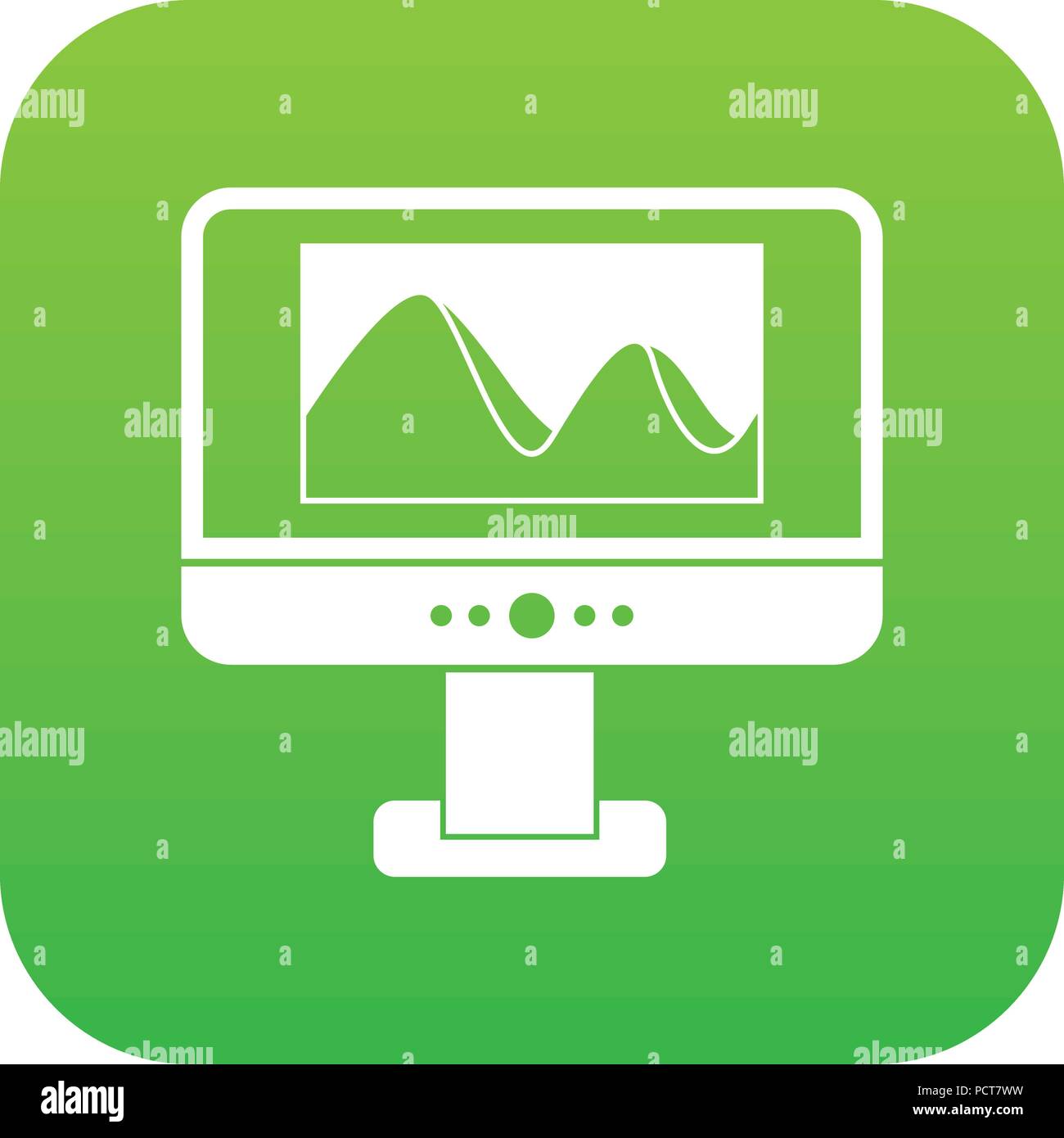 Computer monitor with photo on screen icon digital green Stock Vector ...