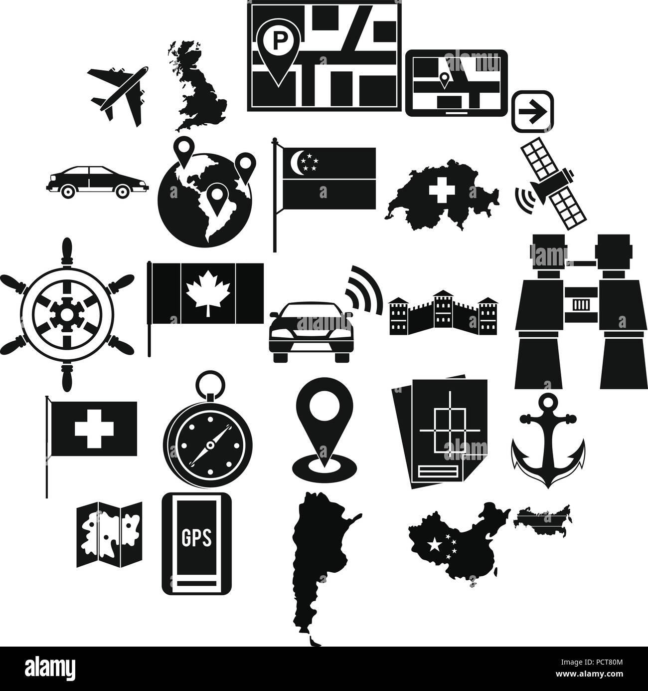Mapping icons set, simple style Stock Vector Image & Art - Alamy