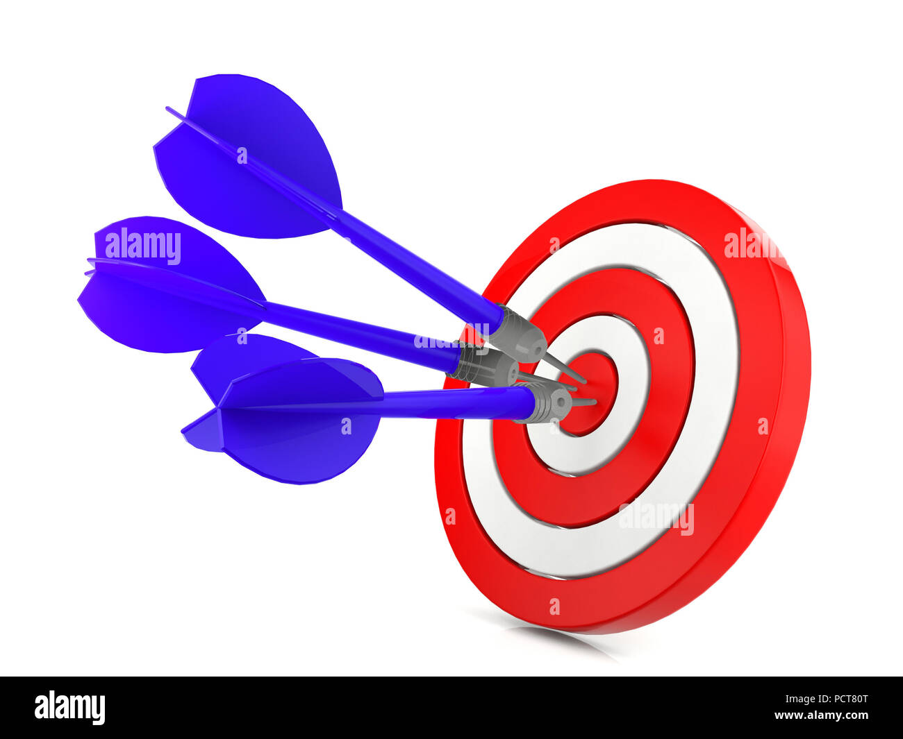 Dart hitting a target, success concept Stock Photo - Alamy