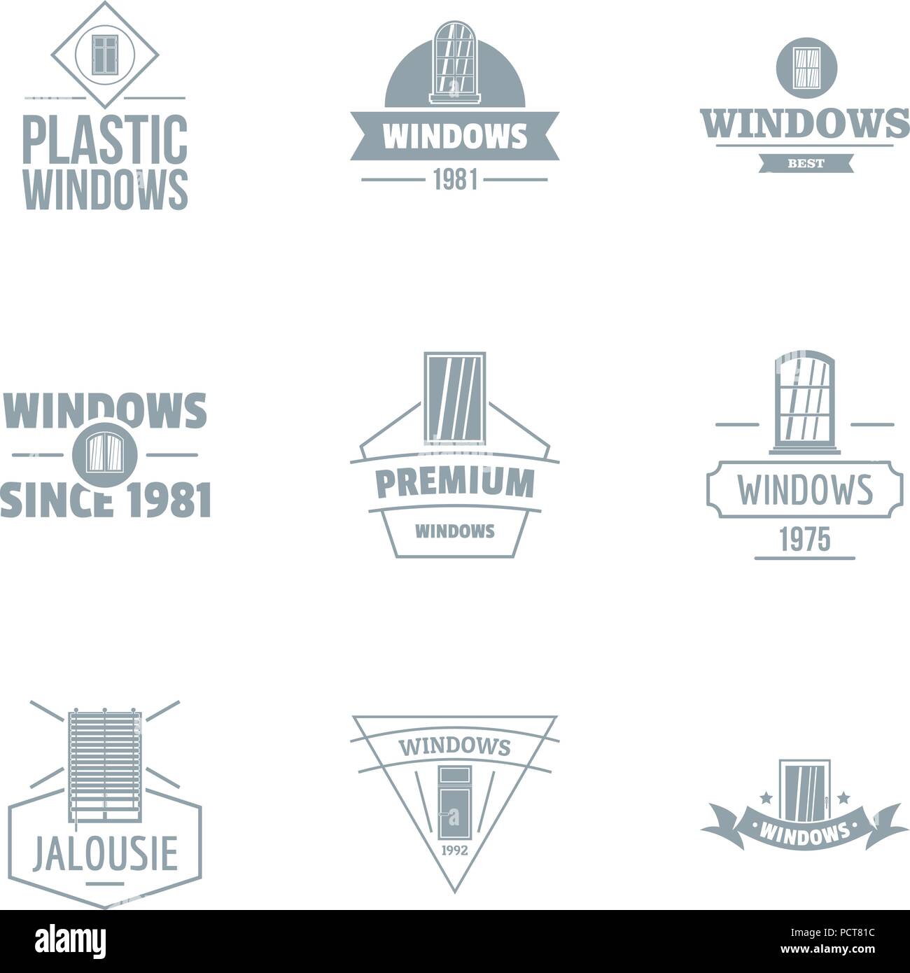 Building window logo set, simple style Stock Vector Image & Art - Alamy