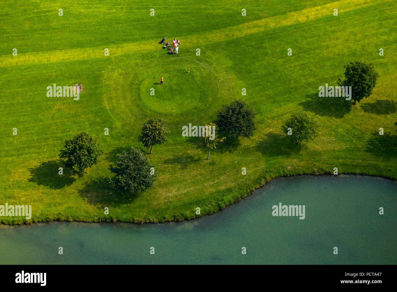 Aerial photo, golf course, golf club near Kamp Abbey, Kamp-Lintfort ...