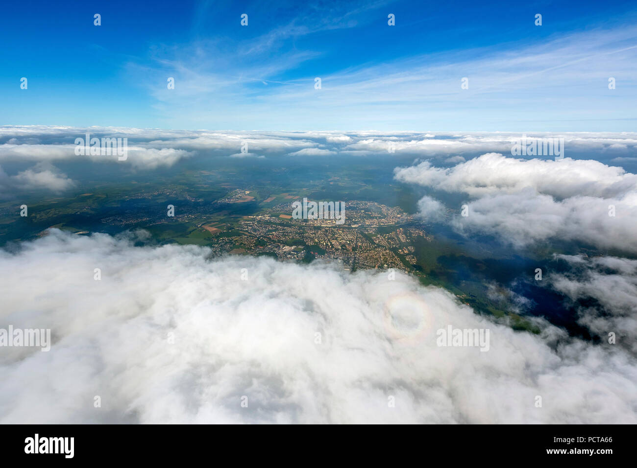 View through cloud cover from an altitude of 5000 feet hi-res stock ...