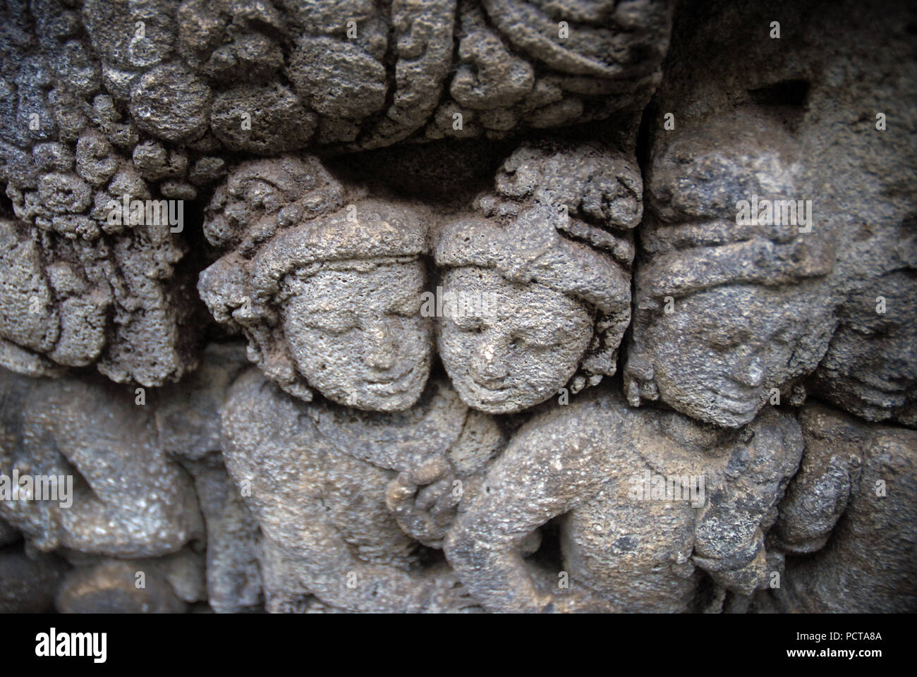 Stone carvings on the walls of Borobudur Temple, Magelang, Jawa Tengah ...