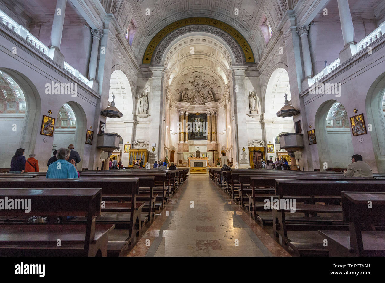 Interior of the Basilica Antiga in Fatima, Fatima, Santarem district ...