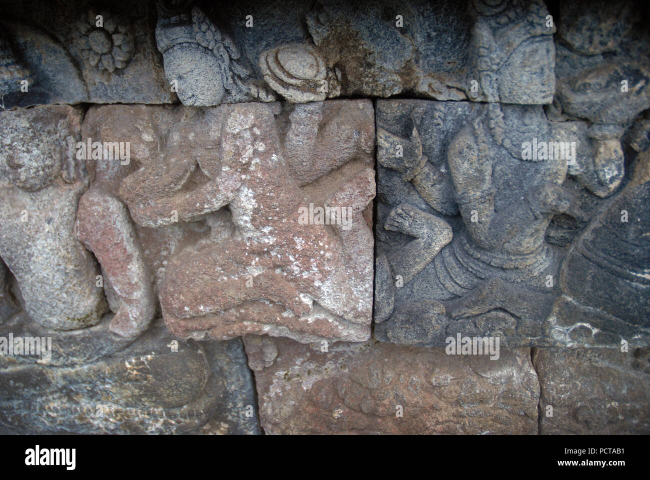 Stone carvings on the walls of Borobudur Temple, Magelang, Jawa Tengah ...