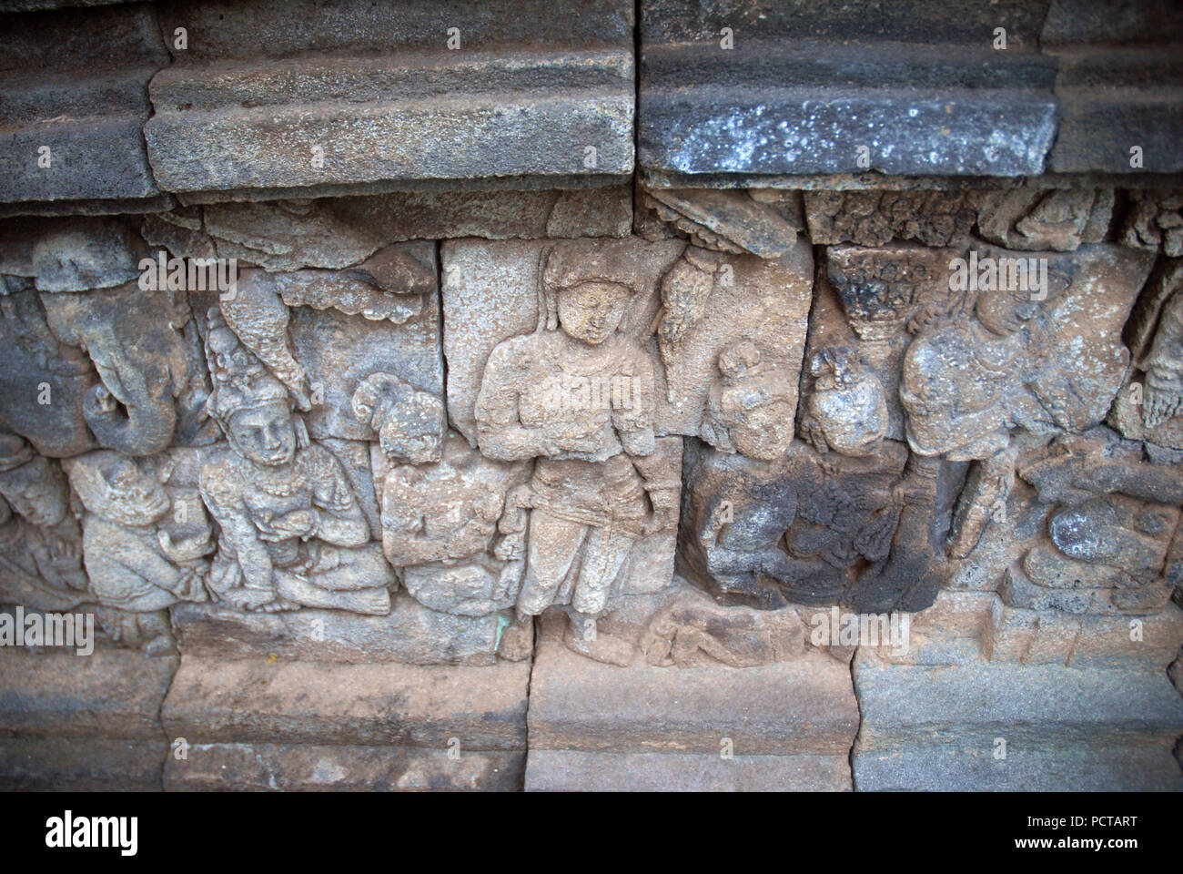 Stone carvings on the walls of Borobudur Temple, Magelang, Jawa Tengah ...