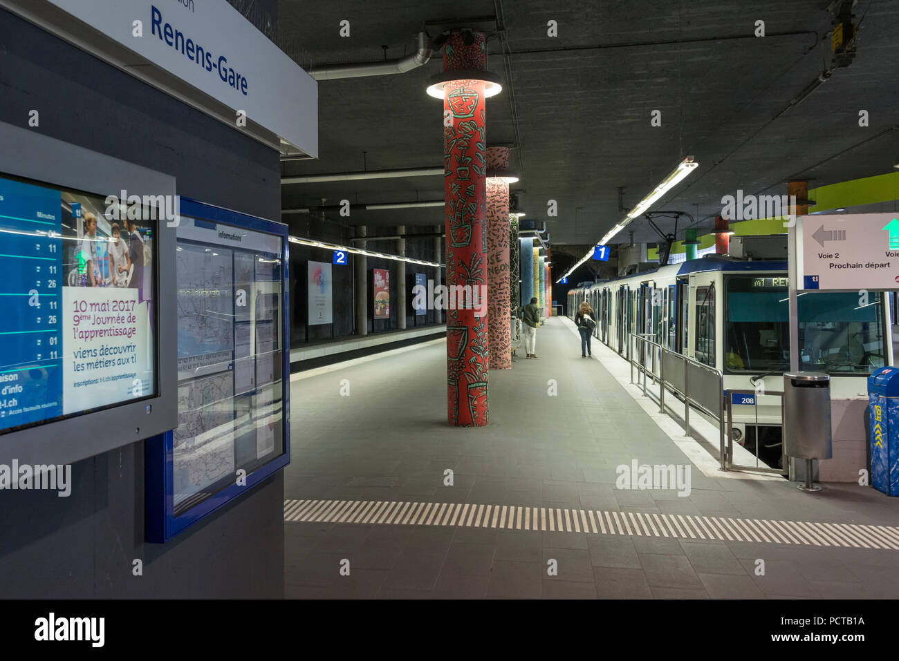 Metro at Renens train station, Lausanne, canton of Vaud, Western ...