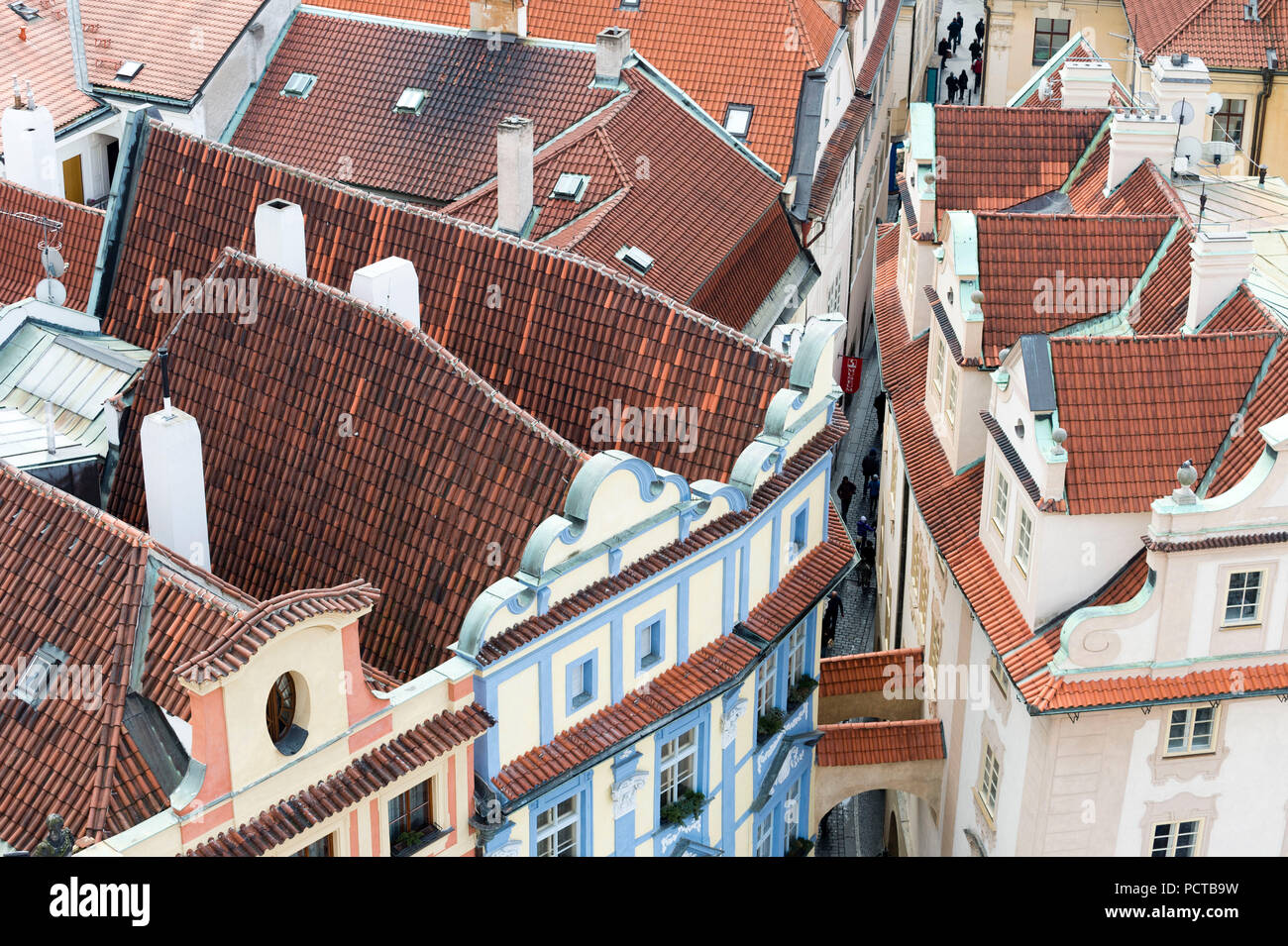 Czech Republic, View from Astrological clock tower in Praque Stock ...