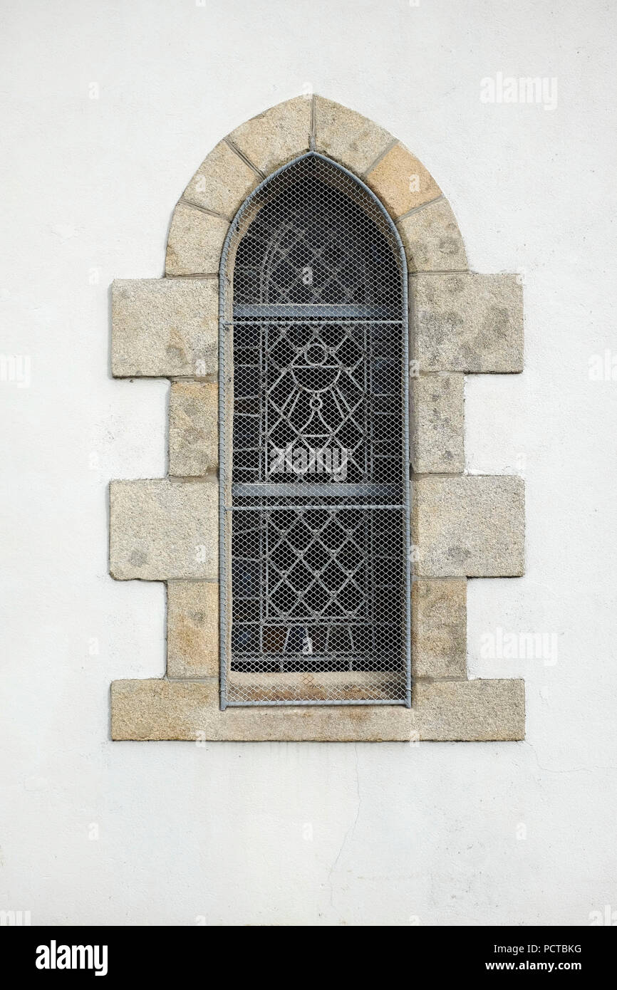 Stained glass window with lattice Stock Photo - Alamy