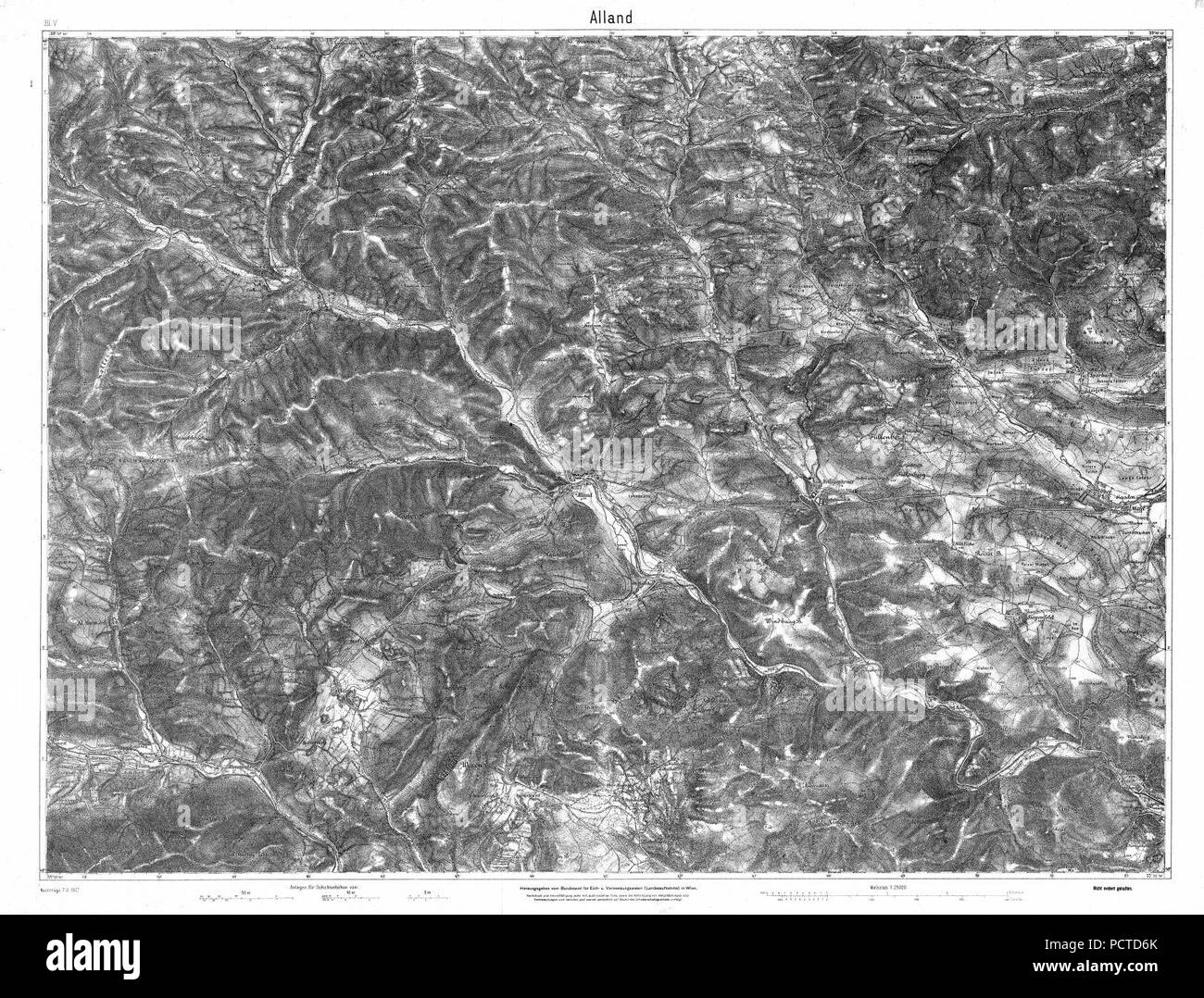 Alland in 1-25.000, Stand 1901 in 600 dpi Stock Photo - Alamy