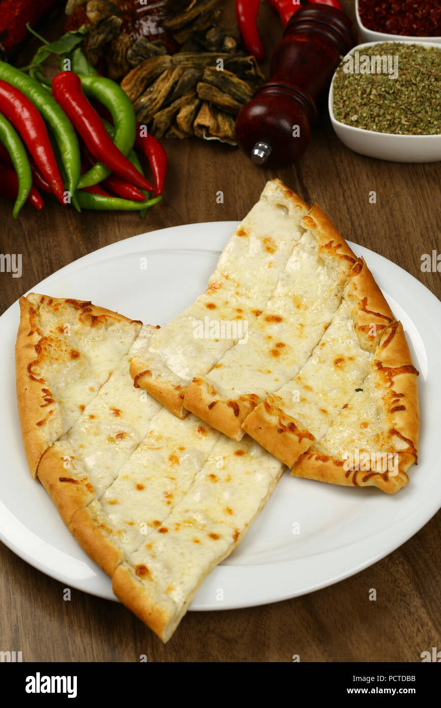 Pide, Turkish pide with cheese, Kasarli pide Stock Photo - Alamy
