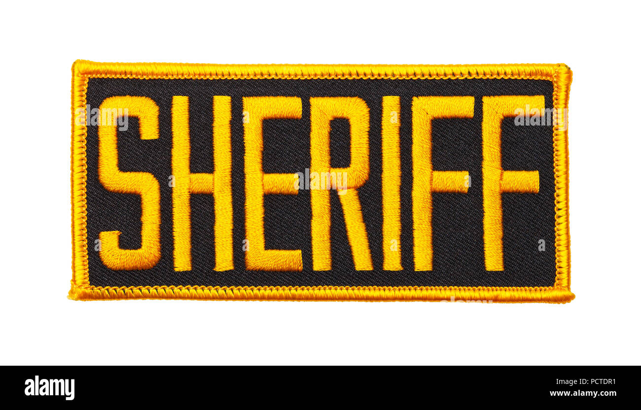 Large Sheriff Patch Isolated on a White Background Stock Photo - Alamy