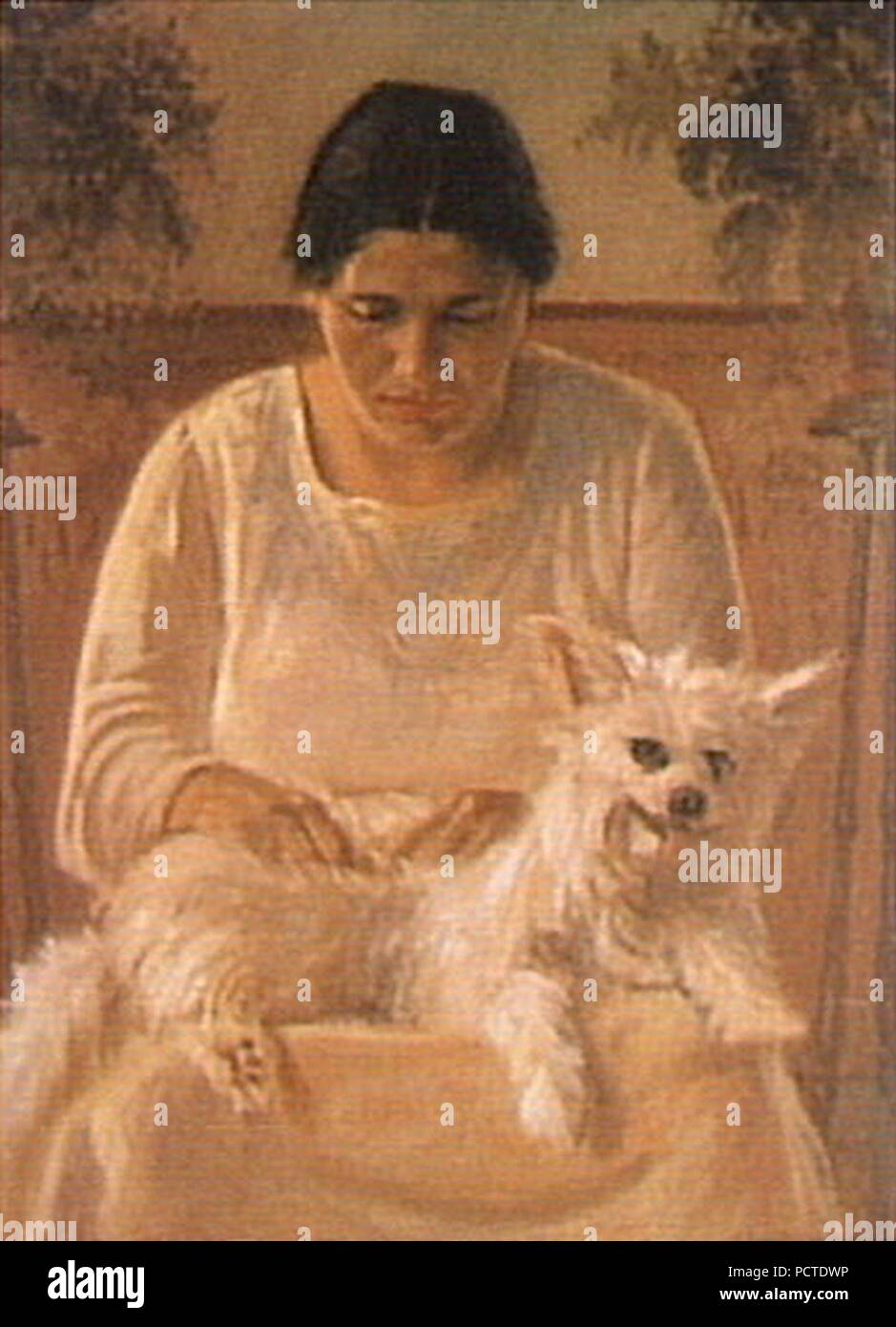 Alfredo Andersen - Retrato de Hanna Andersen com o Cachorro Stock Photo ...