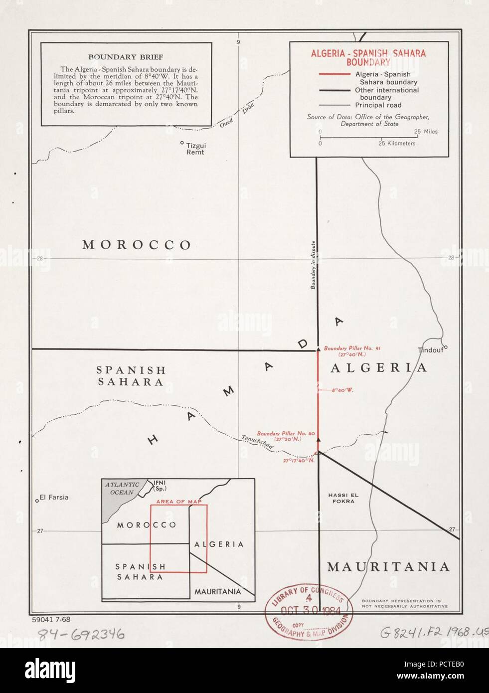Algeria-Spanish Sahara boundary Stock Photo - Alamy