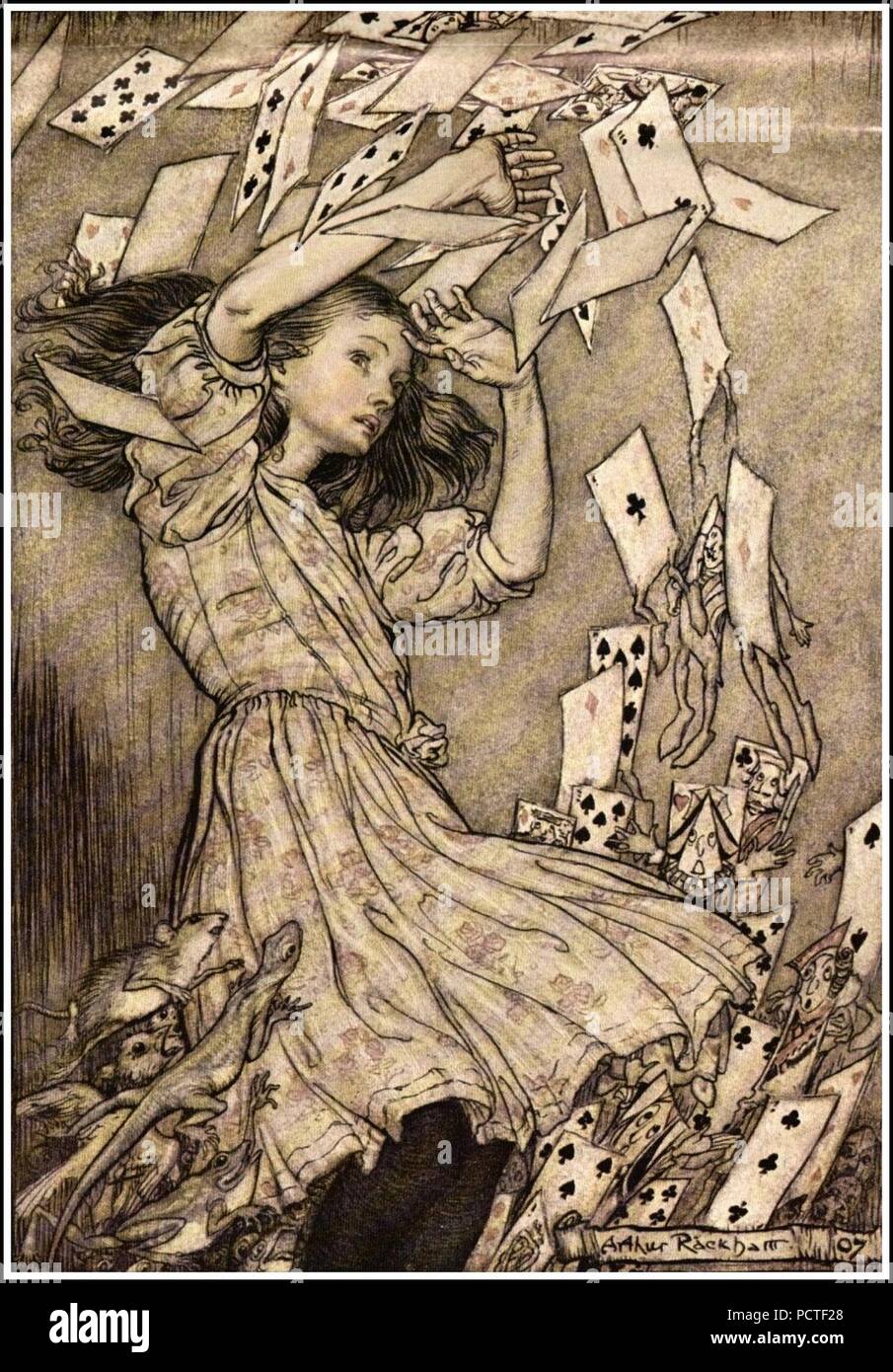 Alice in Wonderland by Arthur Rackham - 15 - At this the whole pack ...