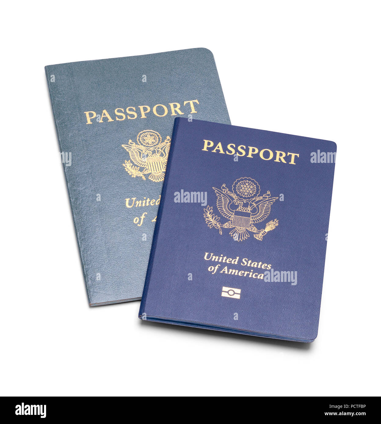 New and Old USA Passports Isolated on White Background Stock Photo - Alamy