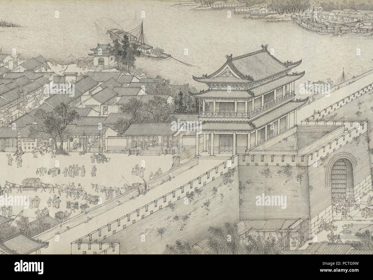 Along the River During the Qingming Festival (by Shen Yuan) 12 Stock ...