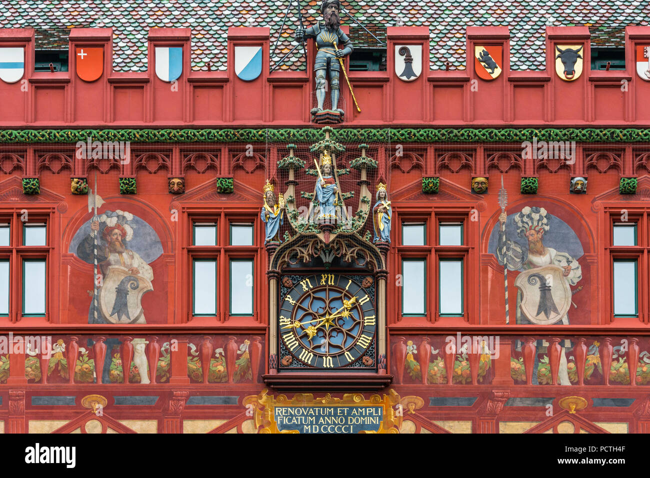 Basel Town Hall, Market Square, old town Grossbasel, Basel, Canton of ...