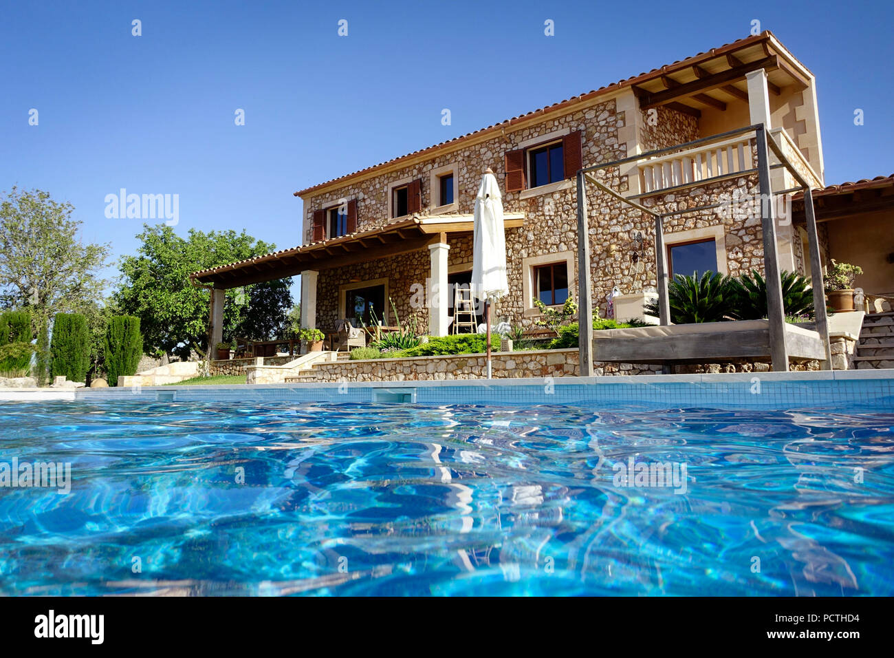 Typical holiday finca with pool hi-res stock photography and images - Alamy