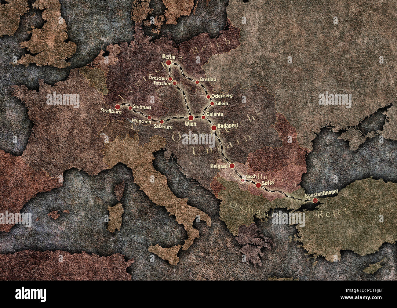 Constantinople map hi-res stock photography and images - Alamy