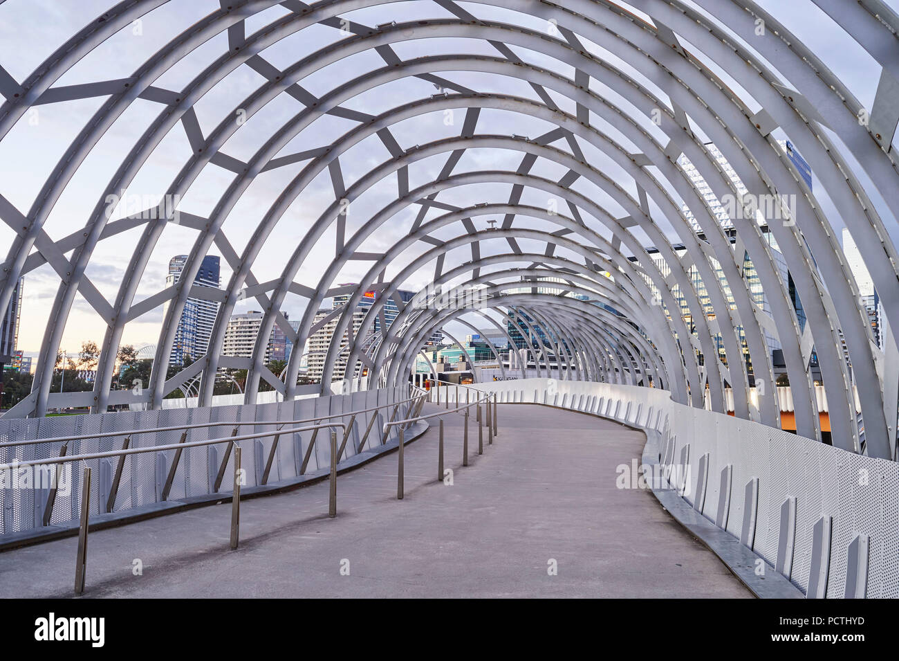 Spider bridge (Webb steel footbridge), Docklands, Docklands, Melbourne ...