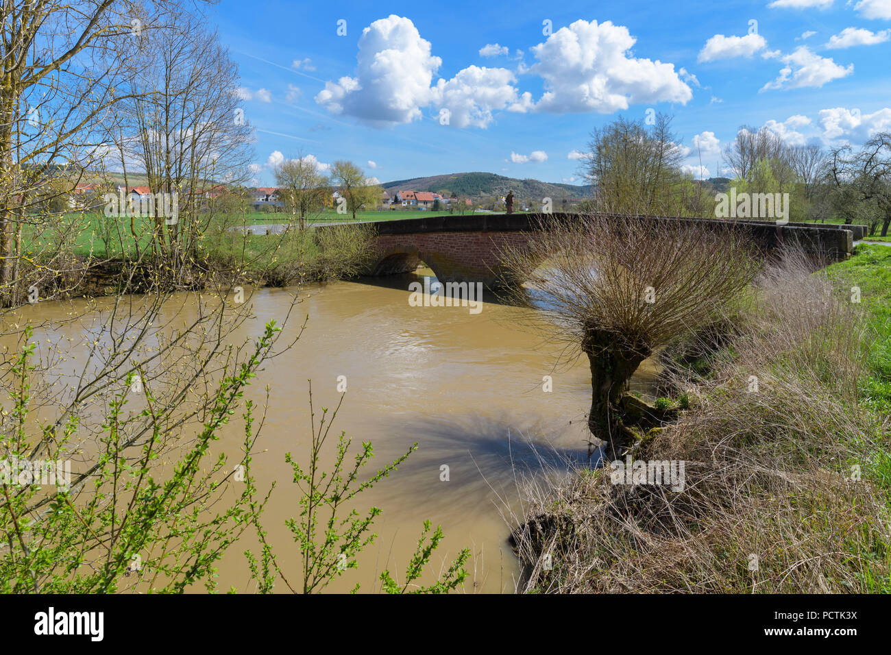 River tauber with bridge in spring hi-res stock photography and images ...