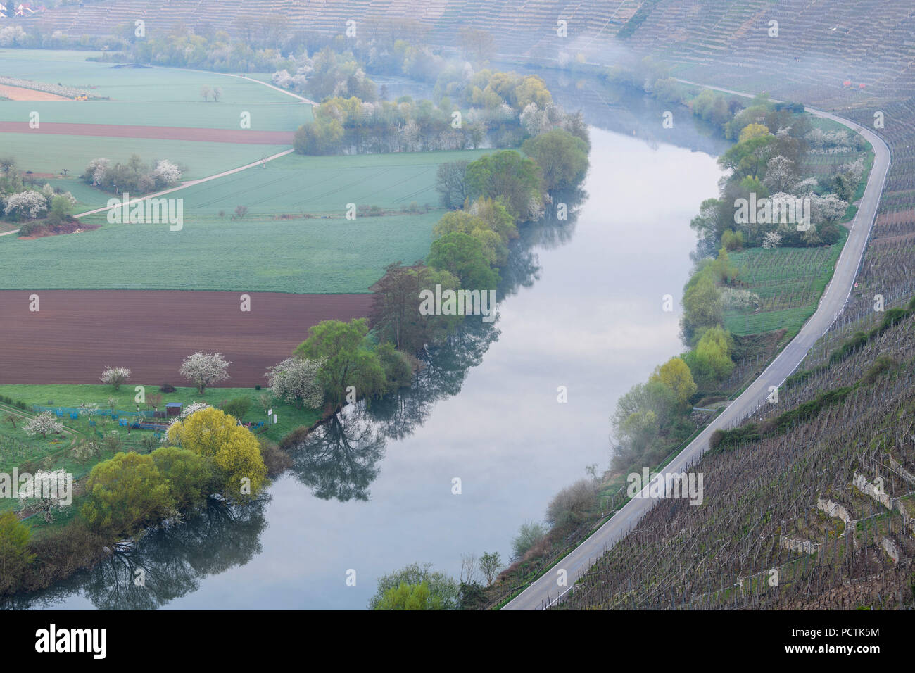 Neckar river loop on morning in spring hi-res stock photography and ...