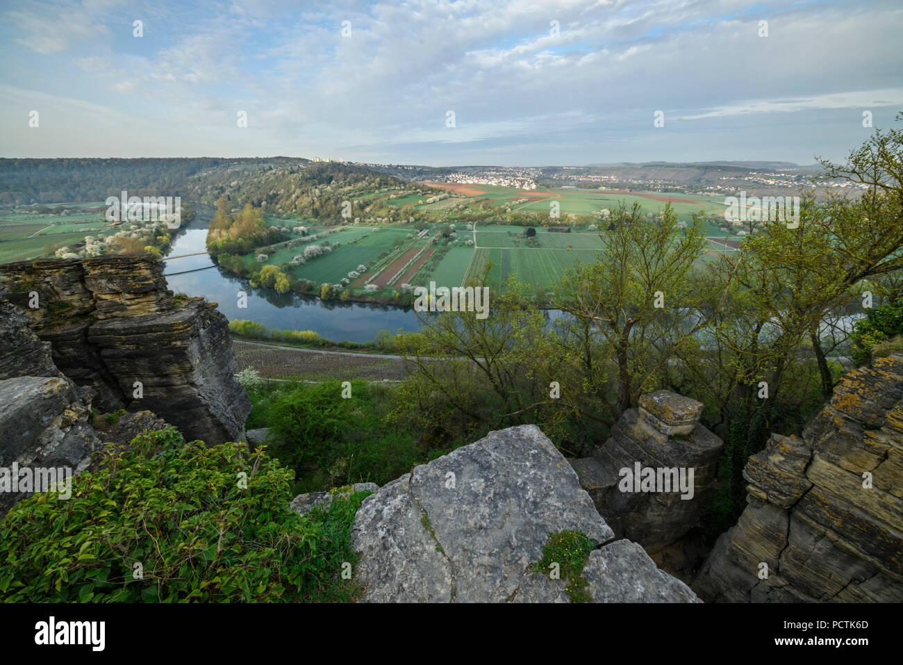 Neckar river loop on morning in spring hi-res stock photography and ...