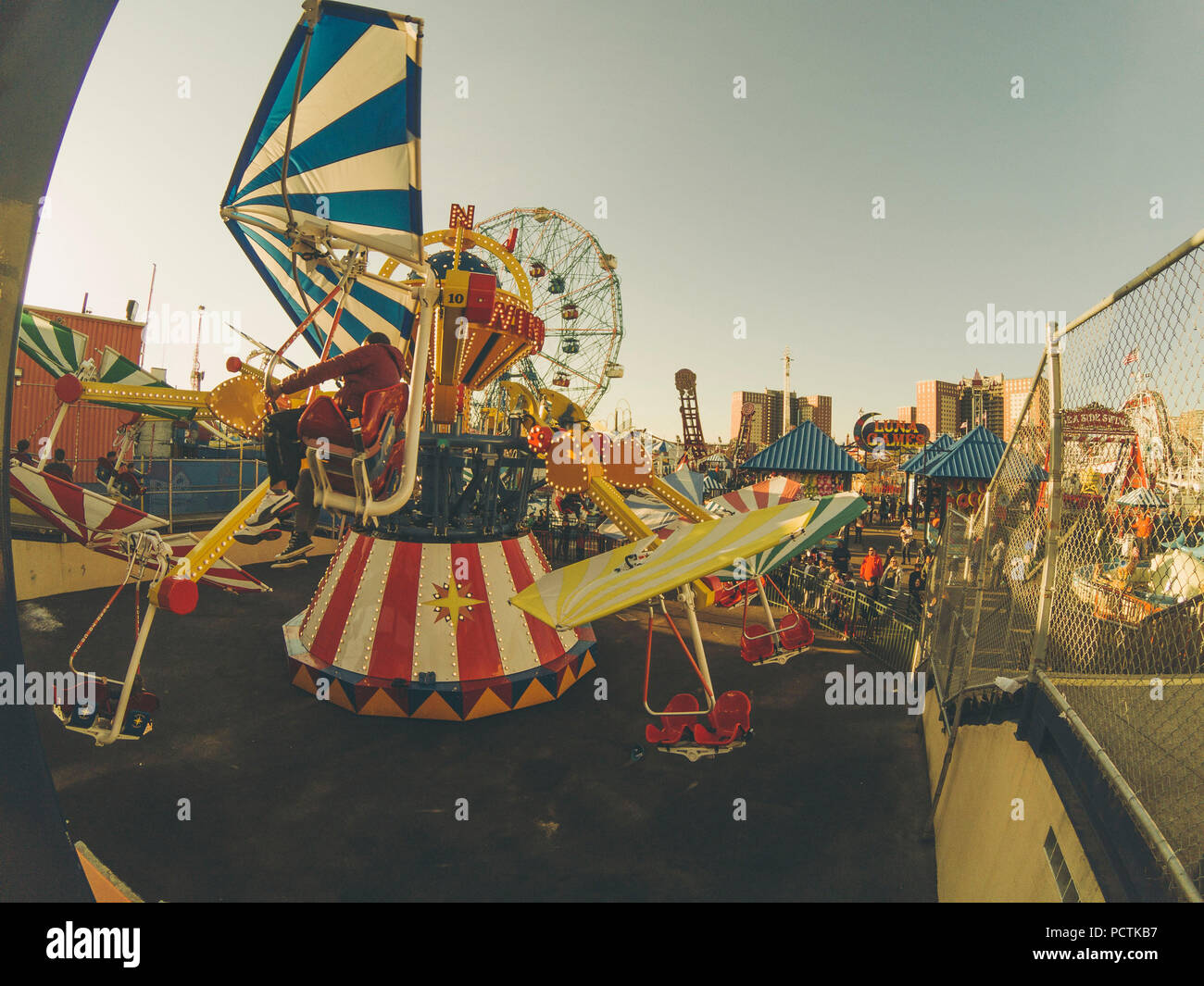 amusing park on coney island Stock Photo - Alamy